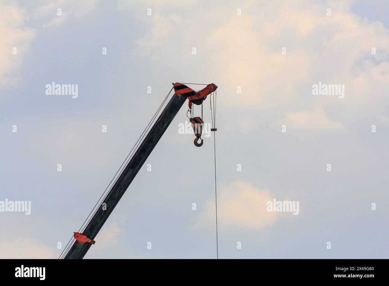 telescopic arms of mobile construction crane truck Stock Photo - Alamy