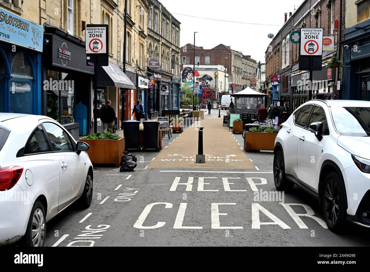 Bristol, UK, pedestrianized section of what was a main street now ...