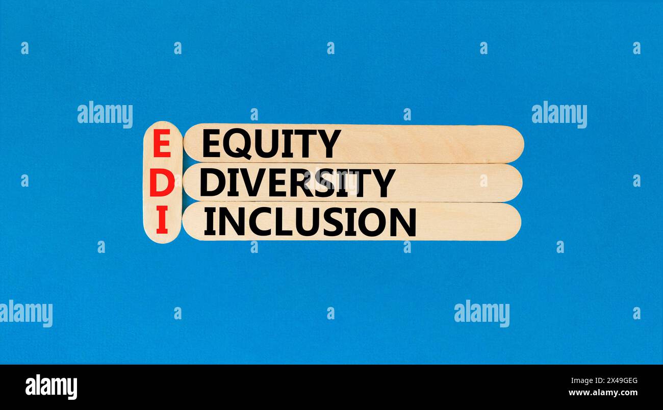 EDI equity diversity inclusion symbol. Concept words EDI equity ...