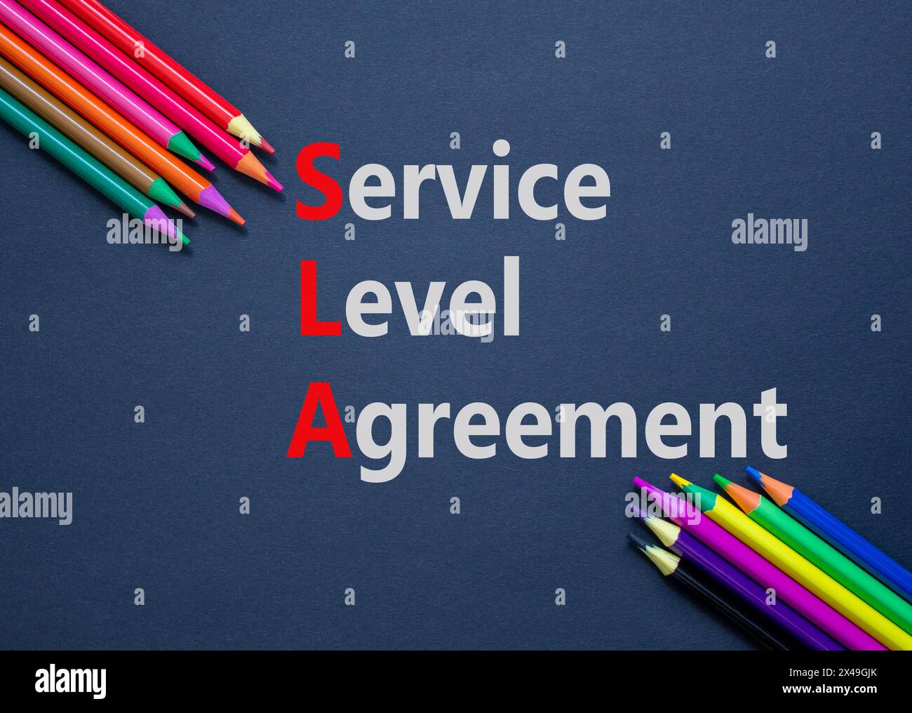 SLA service level agreement symbol. Concept words SLA service level ...
