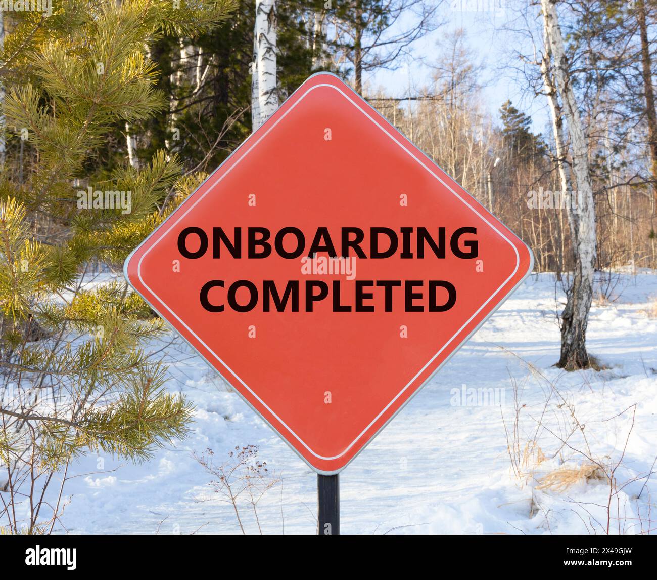 Onboarding completed symbol. Concept words Onboarding completed on ...