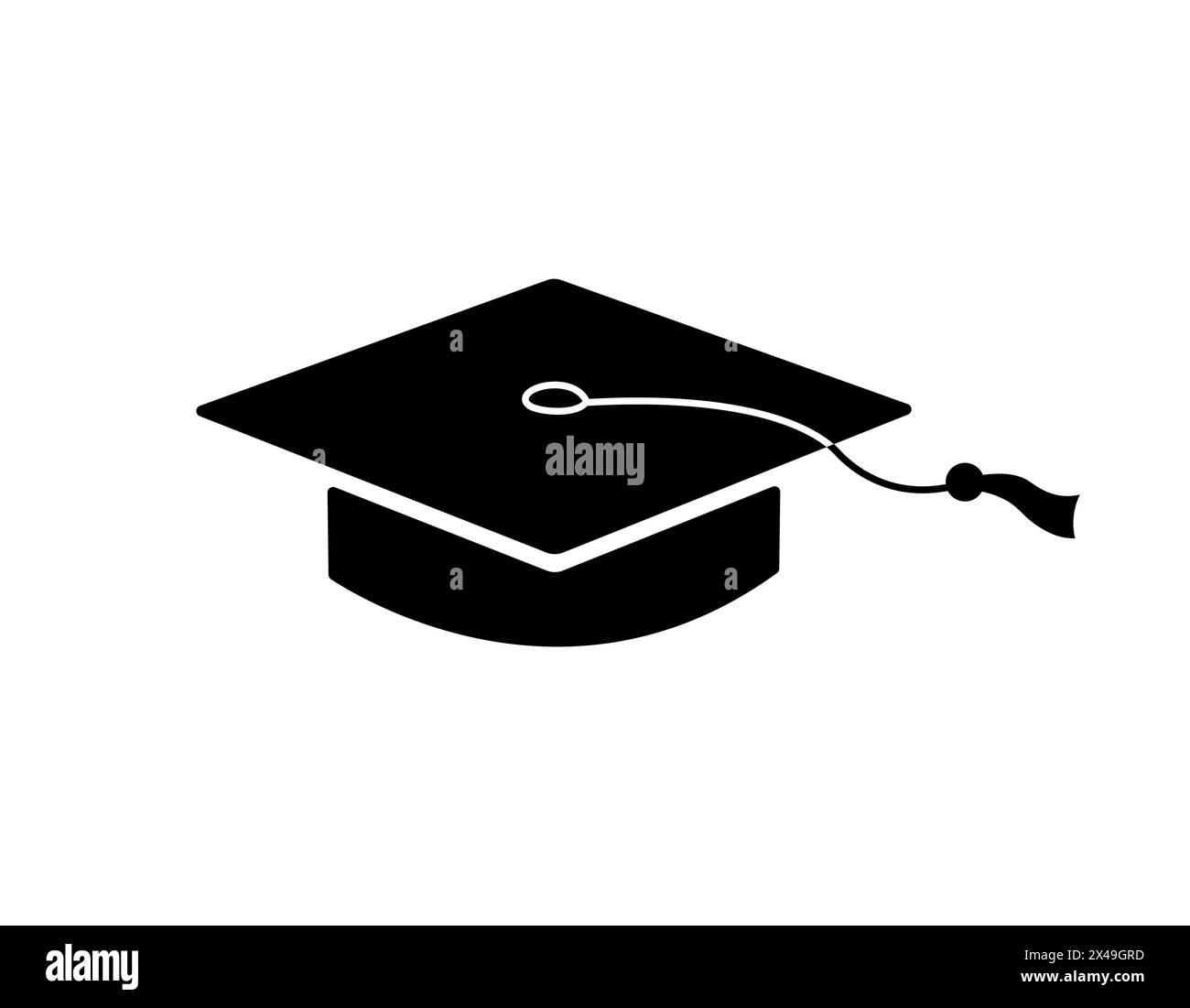 Square academic cap isolated vector illustration. Mortarboard with ...