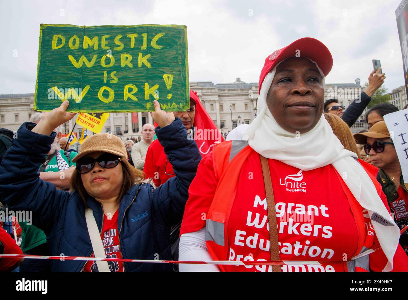 London, UK. 1st May, 2024. Members of Trade Unions and workers take ...
