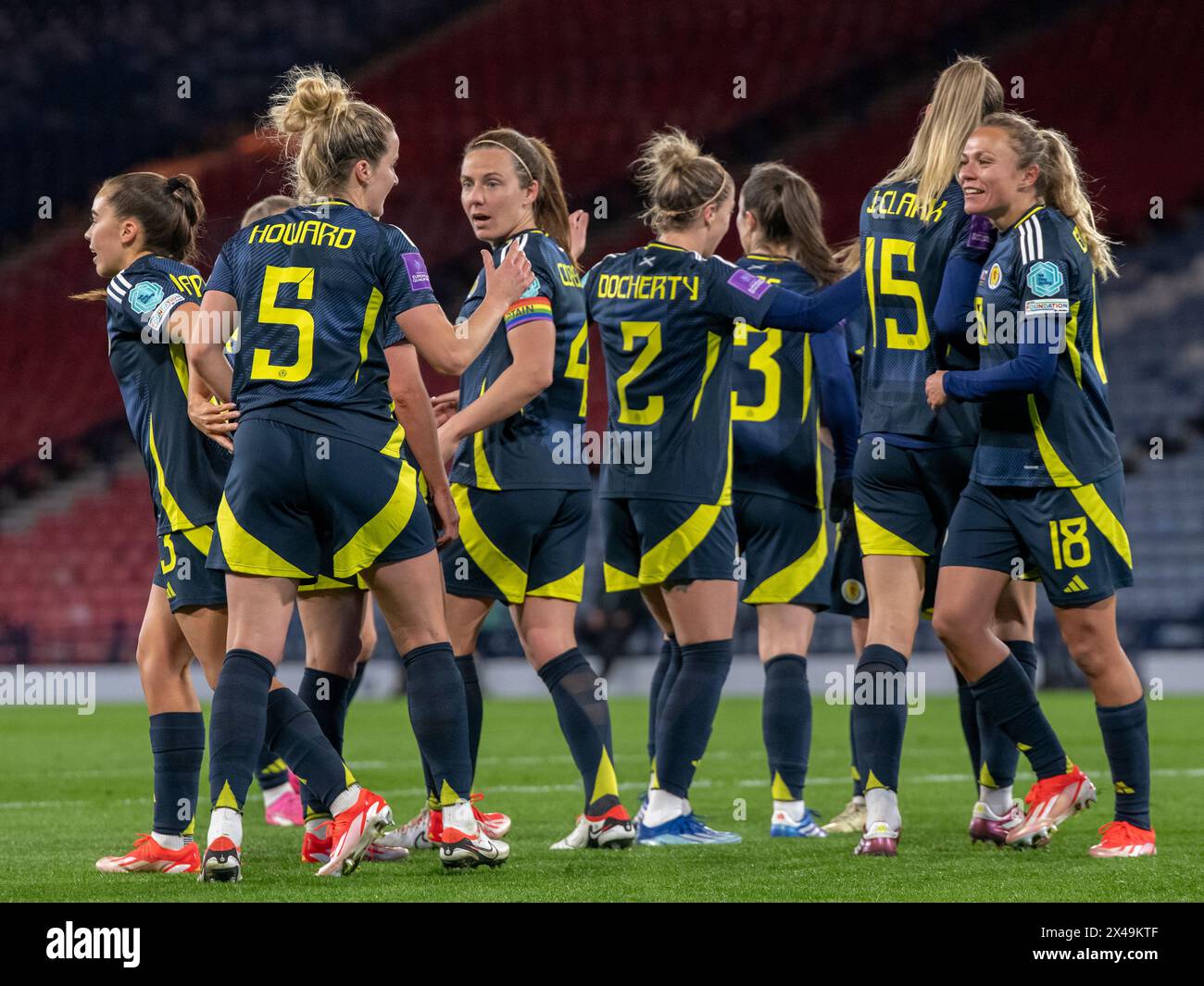 Glasgow, Scotland UK. April 9th, 2024: UEFA Women's European Qualifiers 2025 between Scotland ...