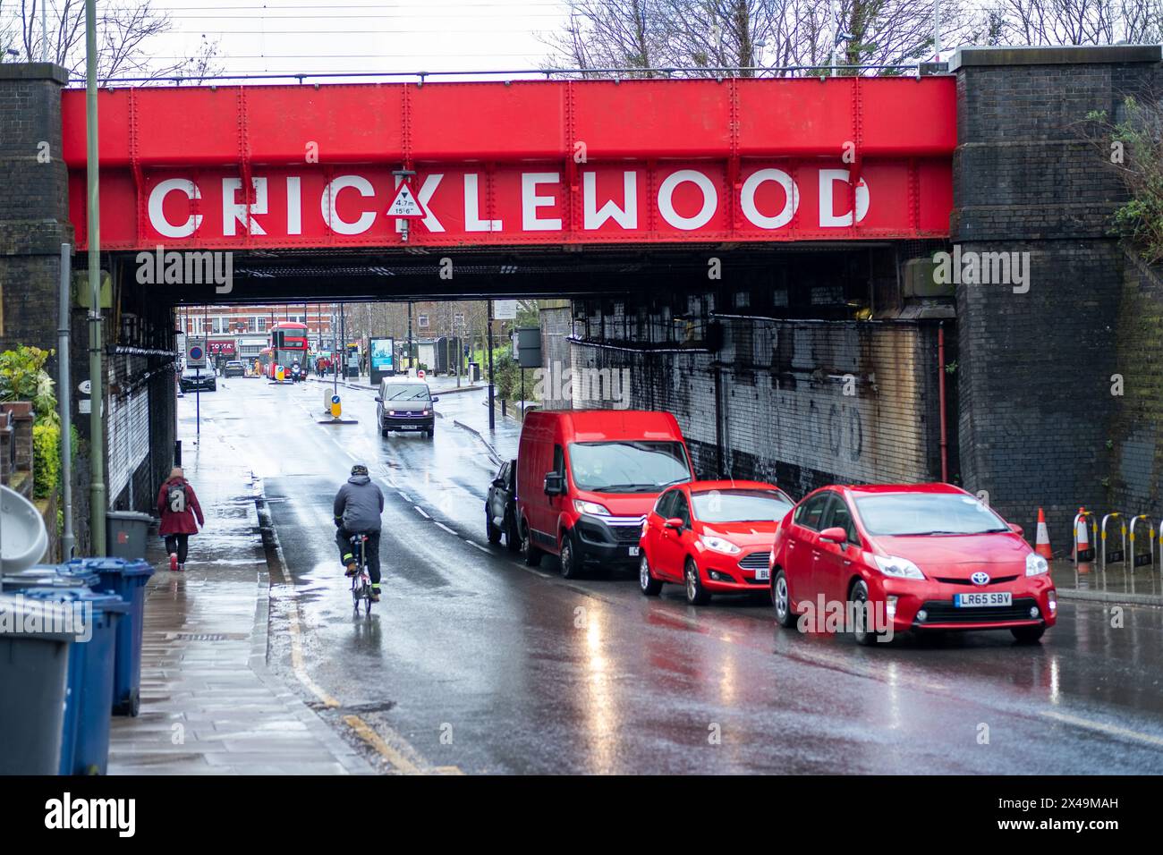 LONDON- APRIL 3rd, 2024: Cricklewood high street. Area of north west ...