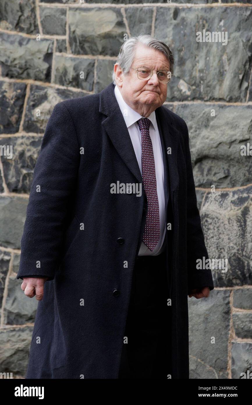 Former BBC Ireland correspondent Denis Murray attends the funeral of ...