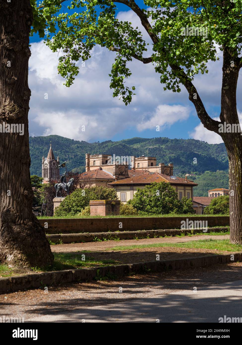 View of San Concordio old district and Pisan Mountain Range from Lucca ...