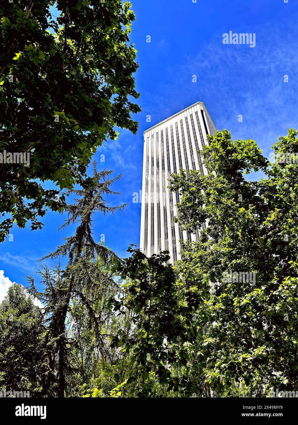 The Picasso Tower, a Skyscraper in the Azca area, Madrid Stock Photo ...