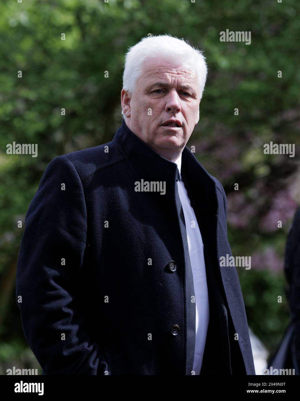 Former MLA and journalist Fearghal McKinney attends the funeral of ...