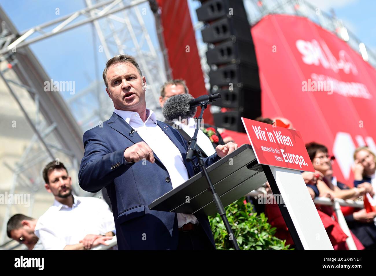 Vienna, Austria. 01st May, 2024. Federal party chairman Andreas Babler ...