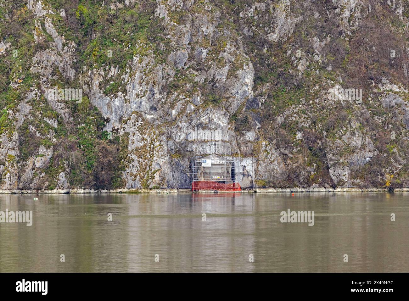 Tekija, Serbia - March 15, 2024: Trajan Plaque Historic Landmark Tabula ...