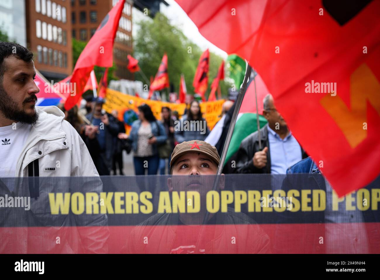 LONDON, UK, 1st May, 2024: Trade Union workers march from Clerkenwell ...
