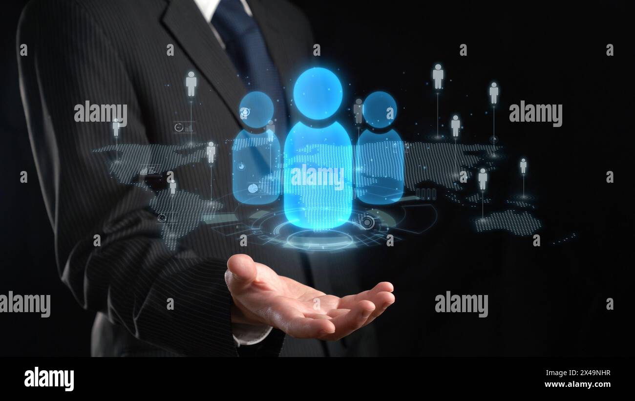 Business person engages in networking, building valuable connections ...