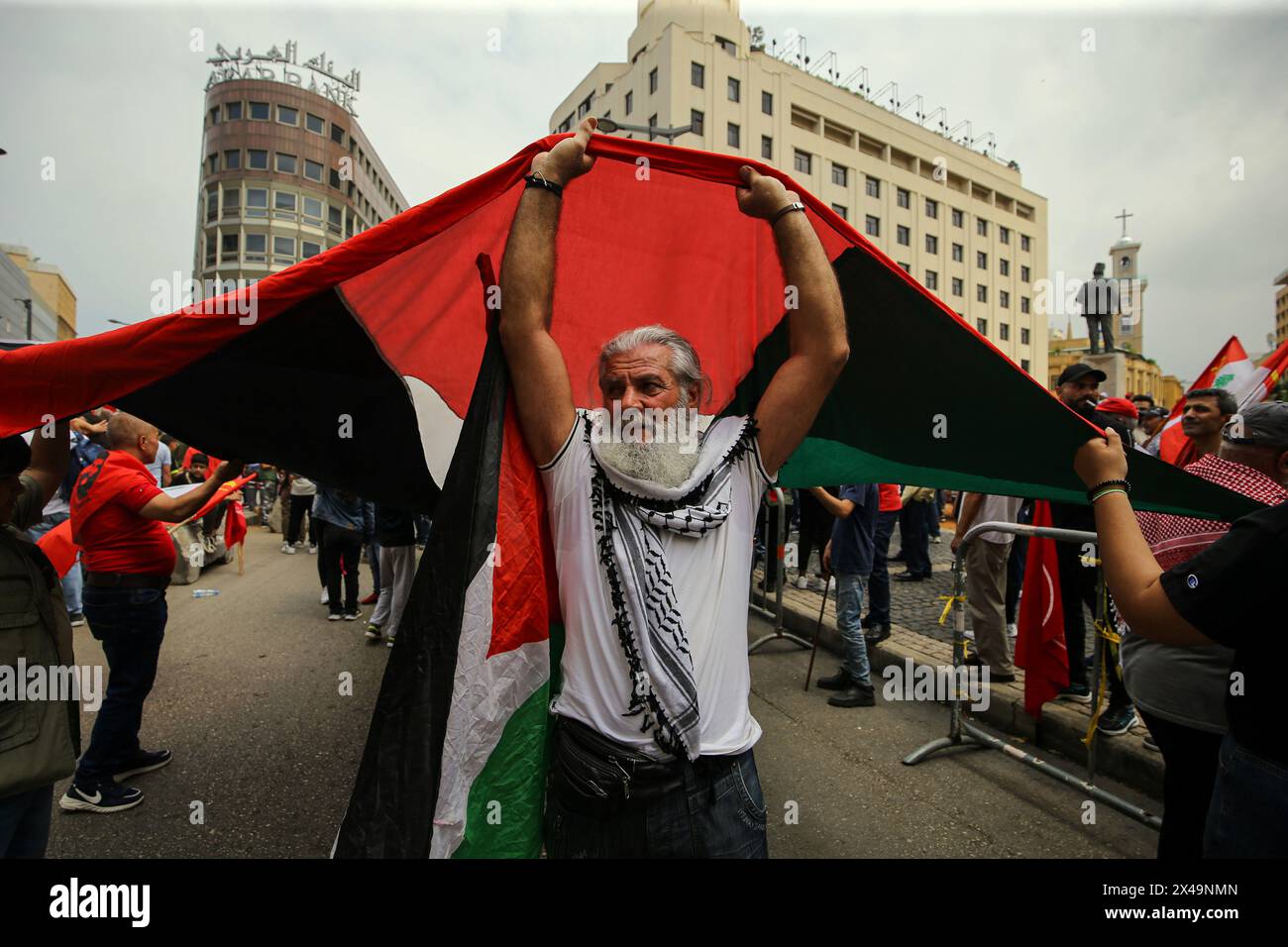 Beirut, Beirut, Lebanon. 1st May, 2024. A supporter of the Lebanese ...