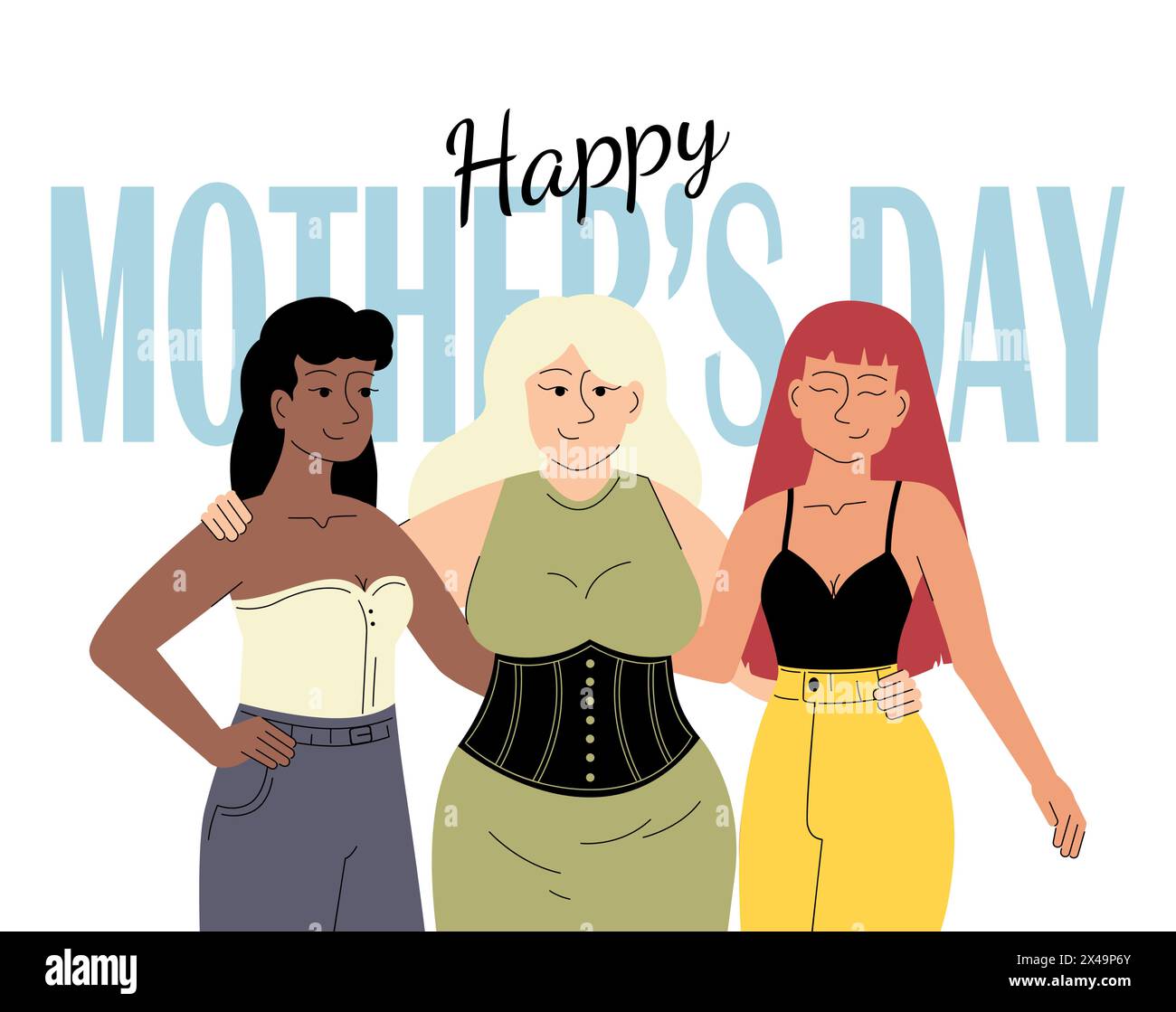 Sweet Mother's Day greeting banner. Happy Mother s day flat style card ...