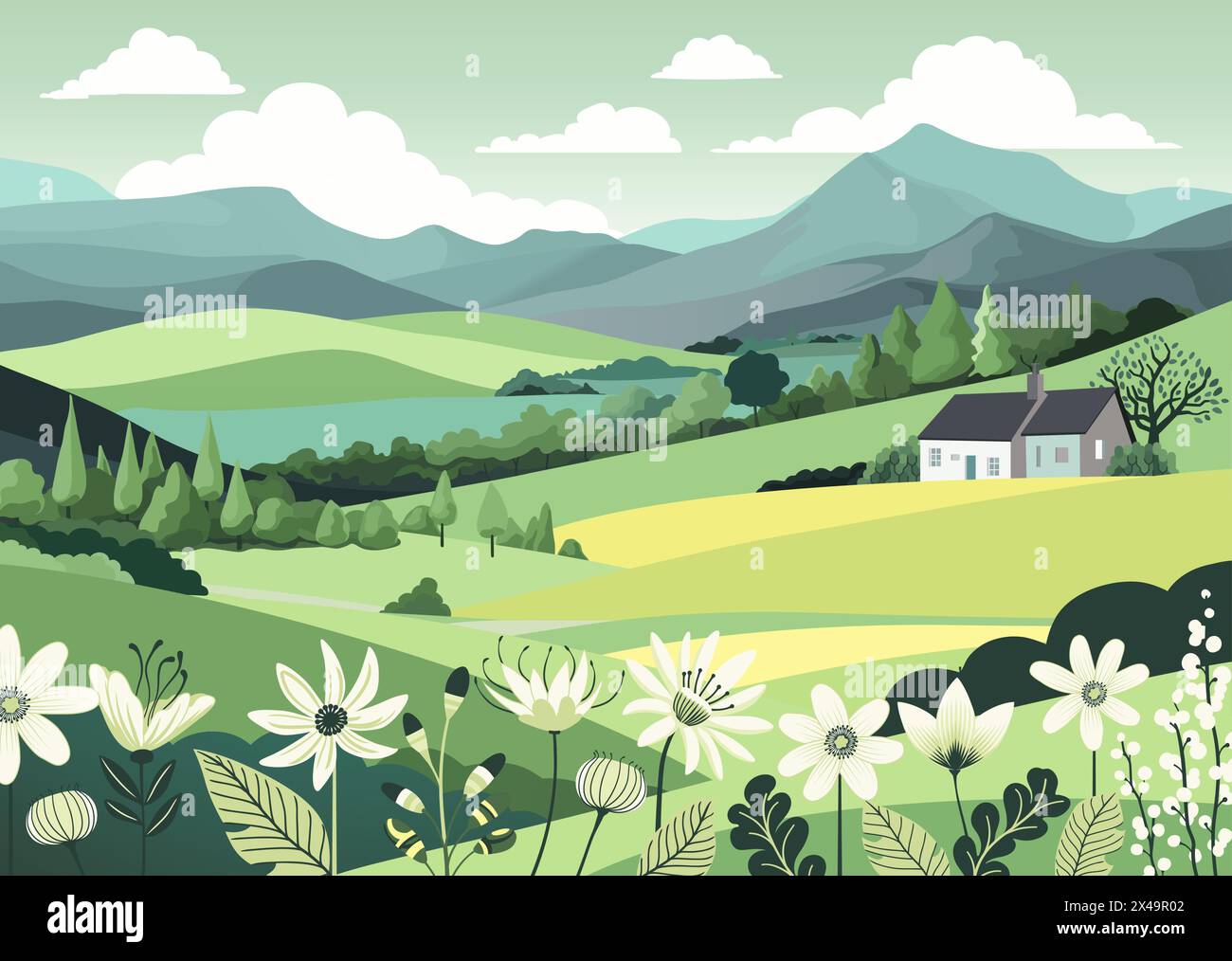 Forest hills fields Stock Vector Images - Alamy