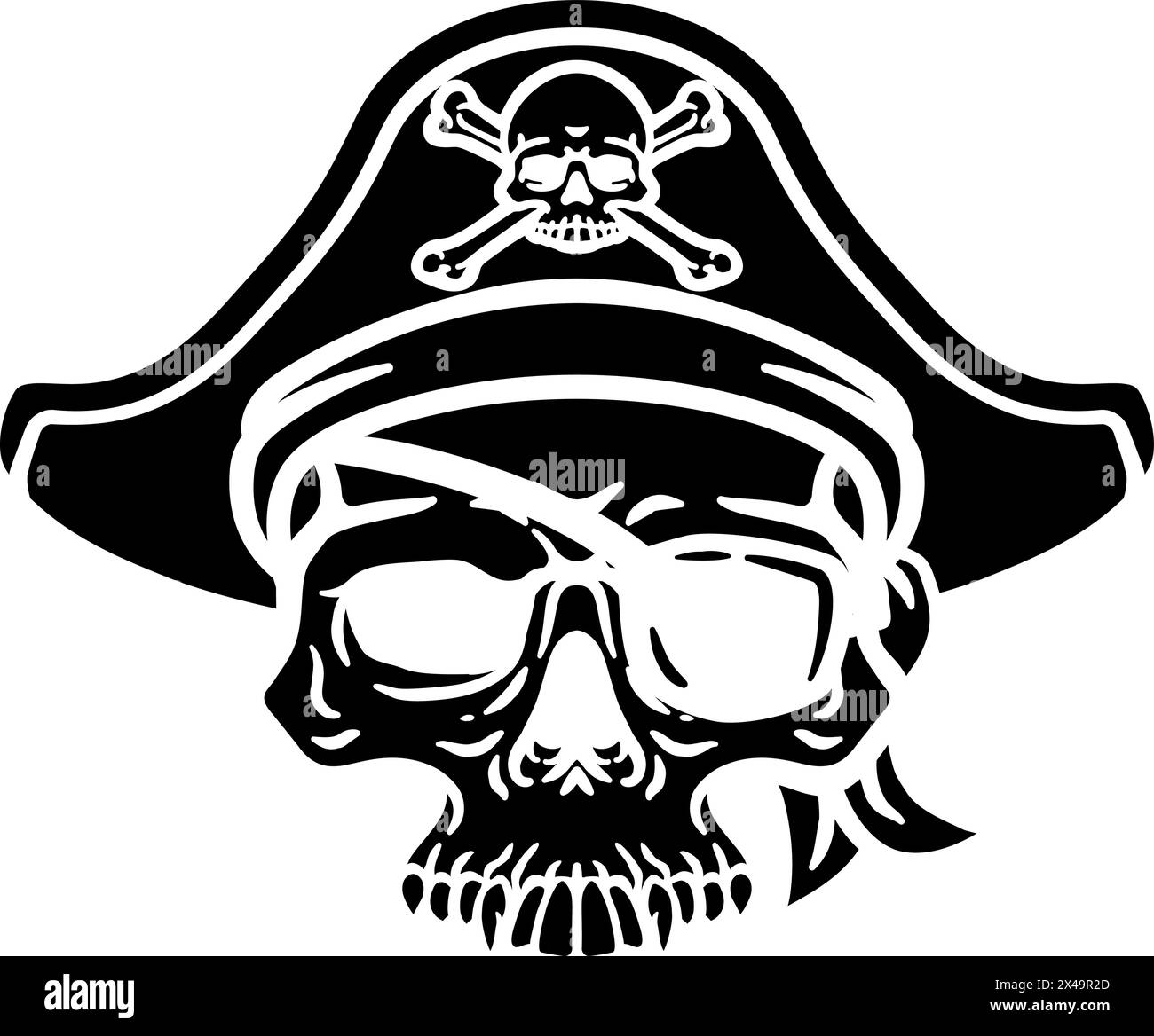 Pirate Hat Skull and Crossbones Cartoon Stock Vector Image & Art - Alamy