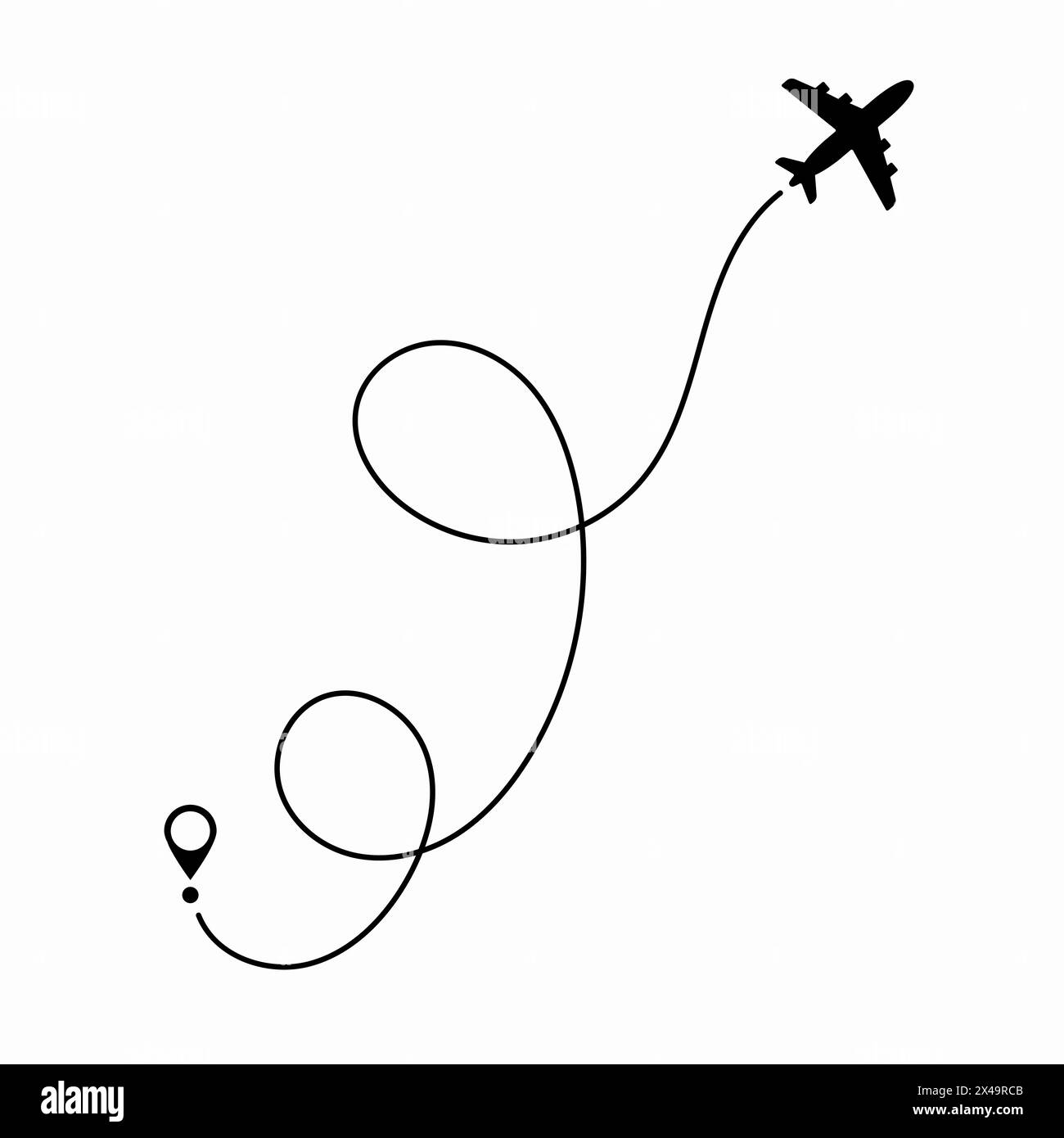 Airplane route plane path. Travel concept. Aircraft tracking. Vector ...