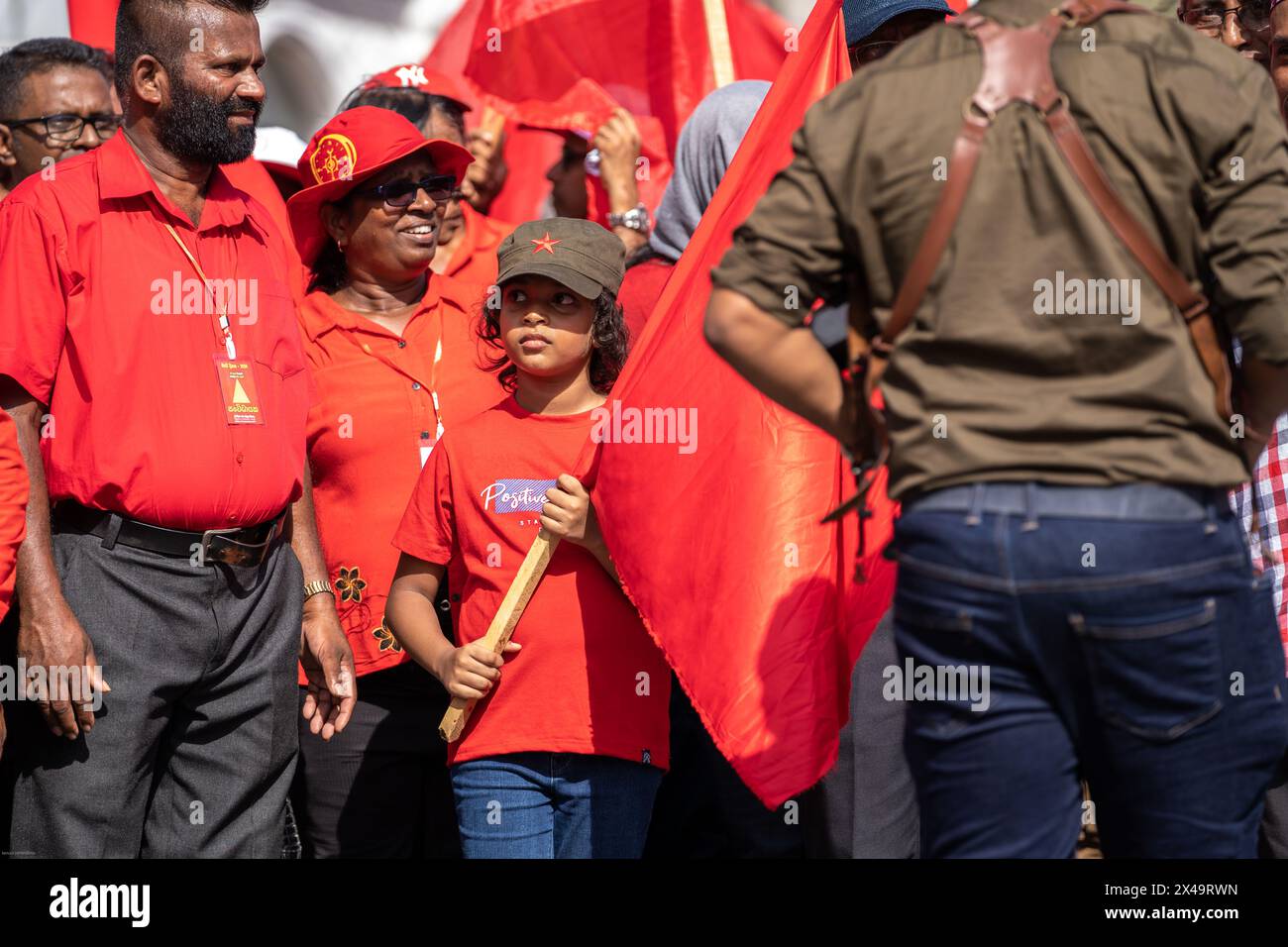 Colombo, Colombo, Sri Lanka. 1st May, 2024. Activists and supporters of the (NPP) take part in a ...