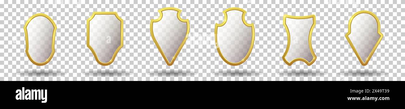 Glass and glossy sign trophy medal collection. Vector illustration. Set ...