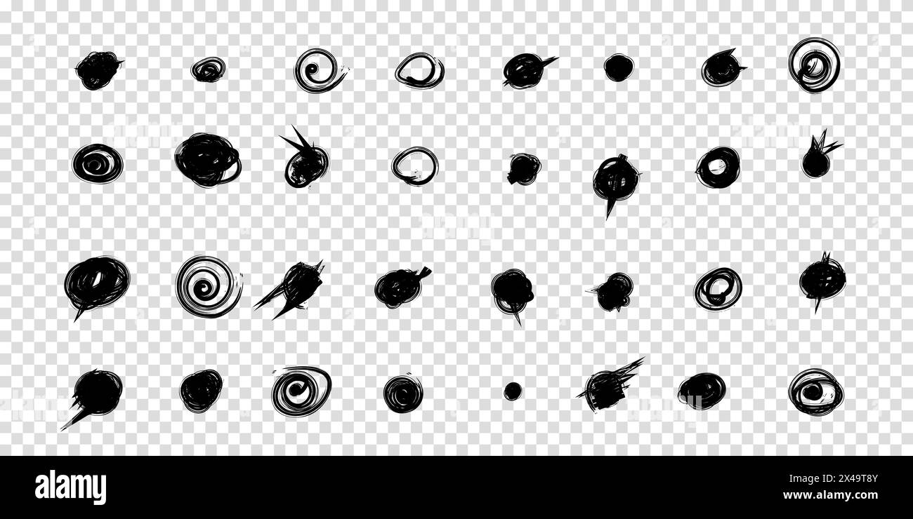 Set of hand drawn doodle circles in a grunge style. Vector illustration ...