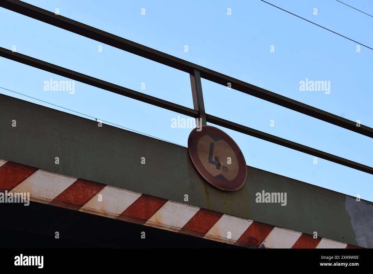 rusty height limit sign Stock Photo - Alamy