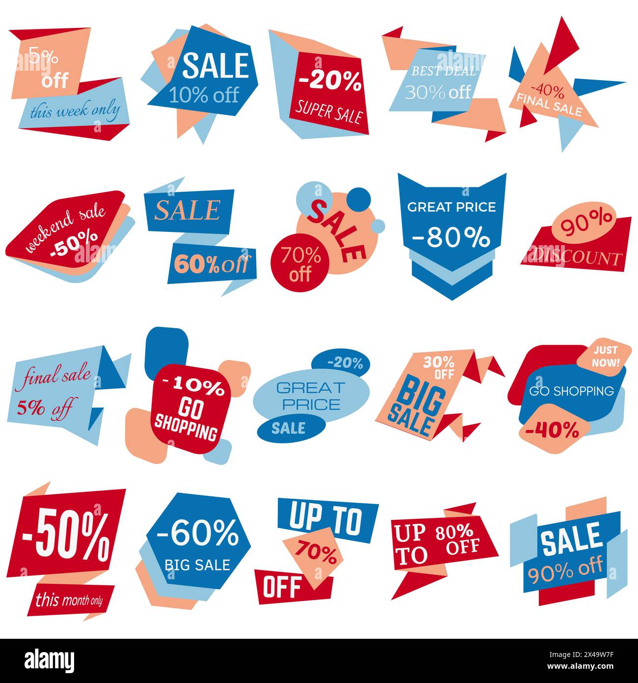 Set of Sale Discount Labels, Tags, Emblems. Web collection of stickers ...