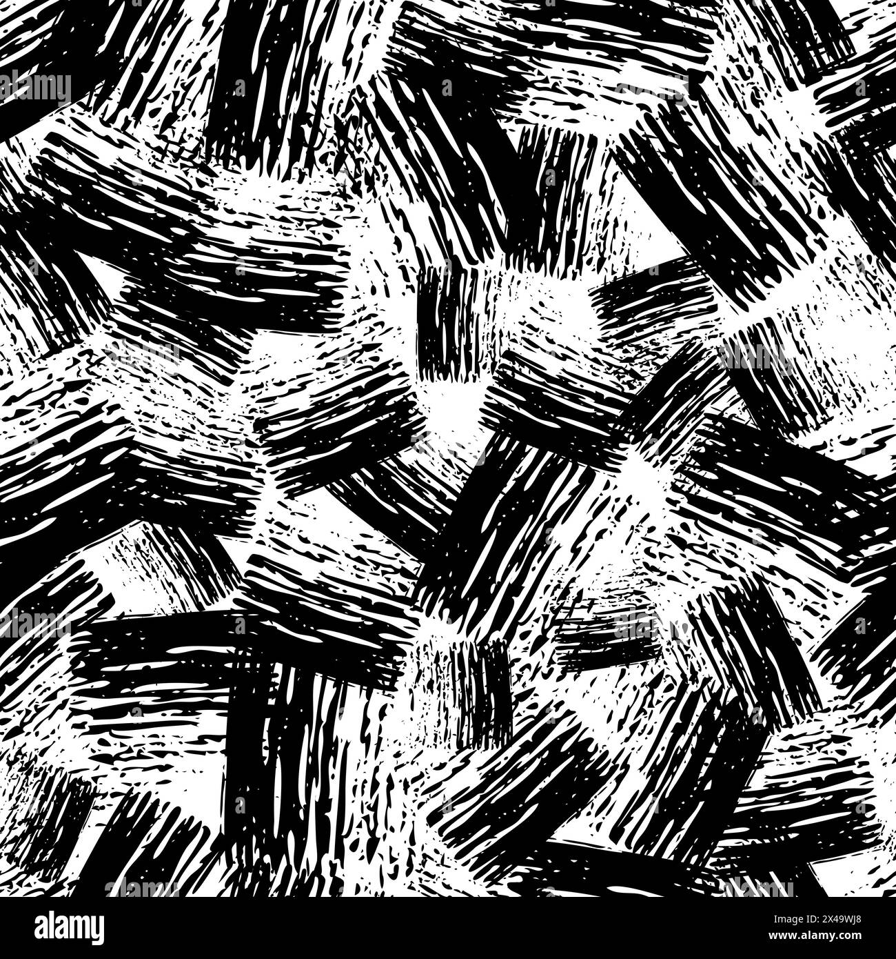 Seamless Pattern with hand drawn black scribble Smear. Abstract grunge texture. Vector ...