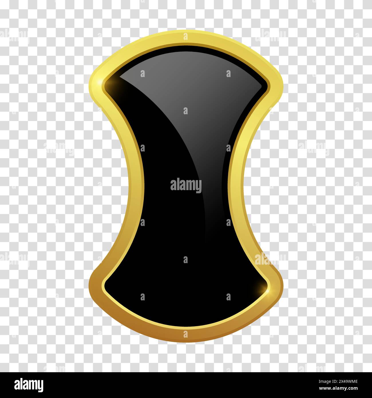 Black shield with glossy bright golden frame. VIP luxury logo design ...