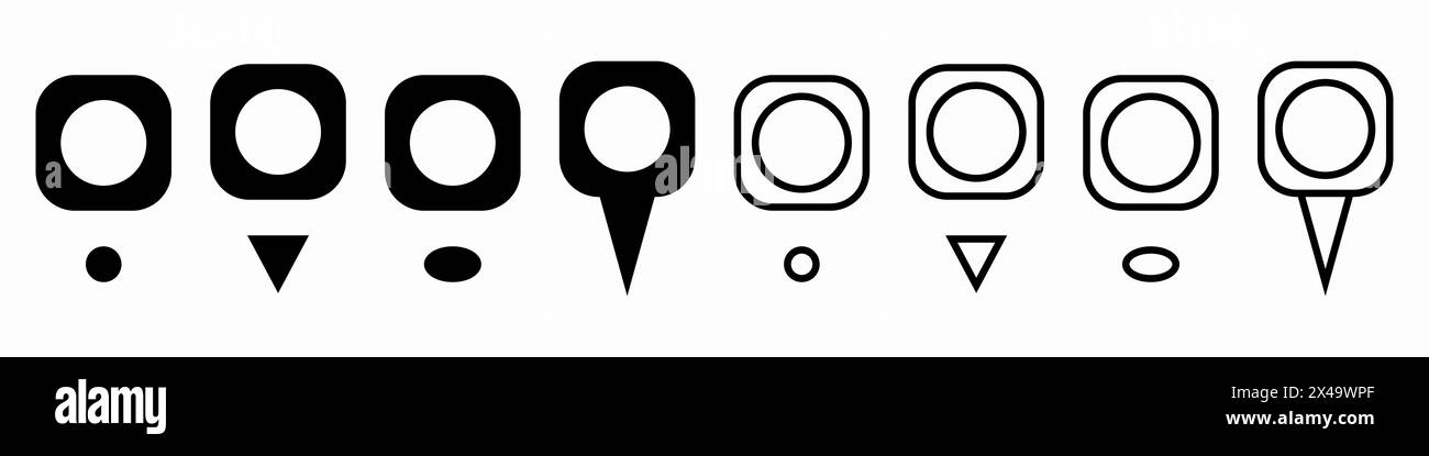 Set of Location pin icons. GPS marker. Vector illustration Stock Vector ...