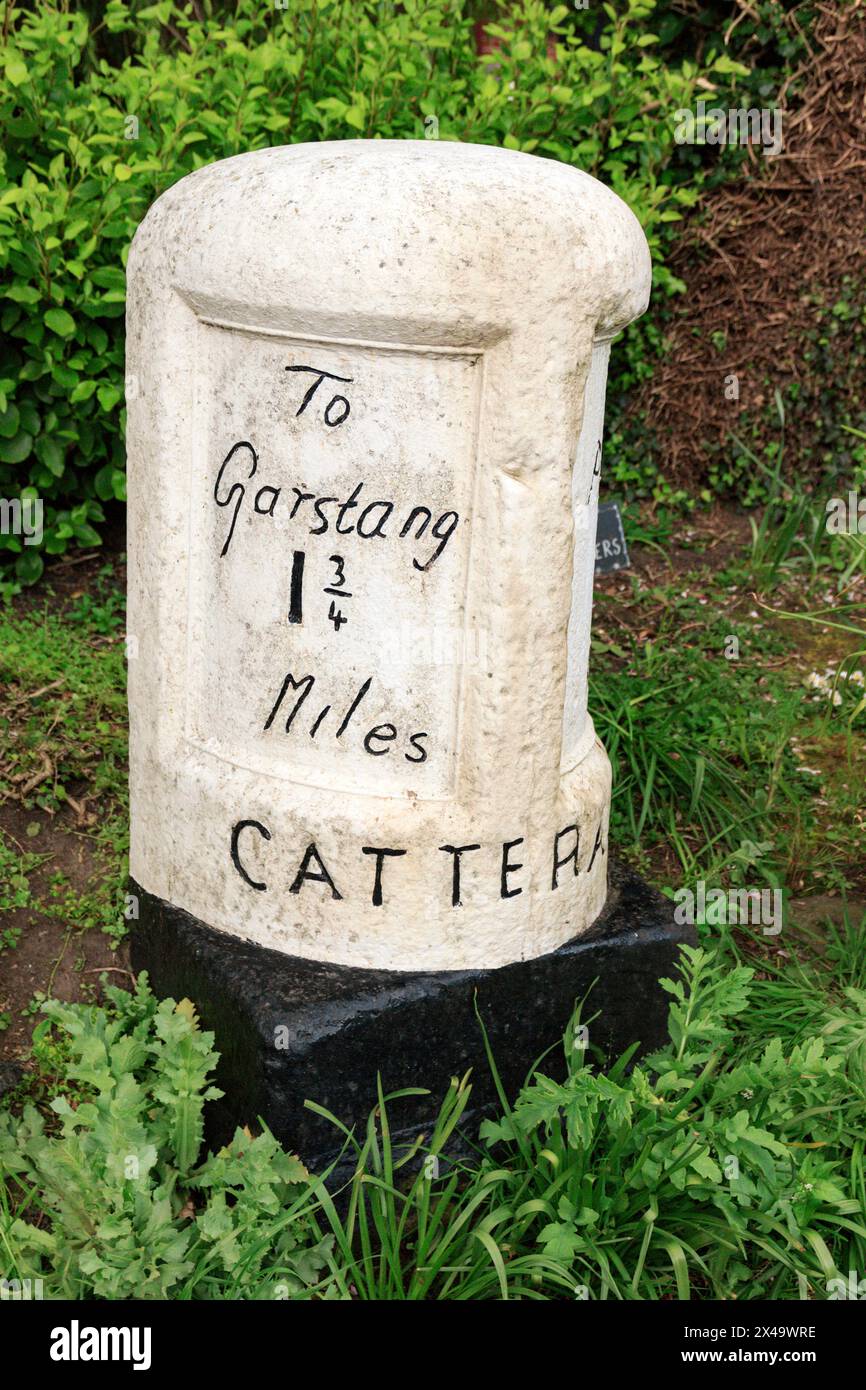 The eighth of nine milestones at Catterall village. Installed by the ...