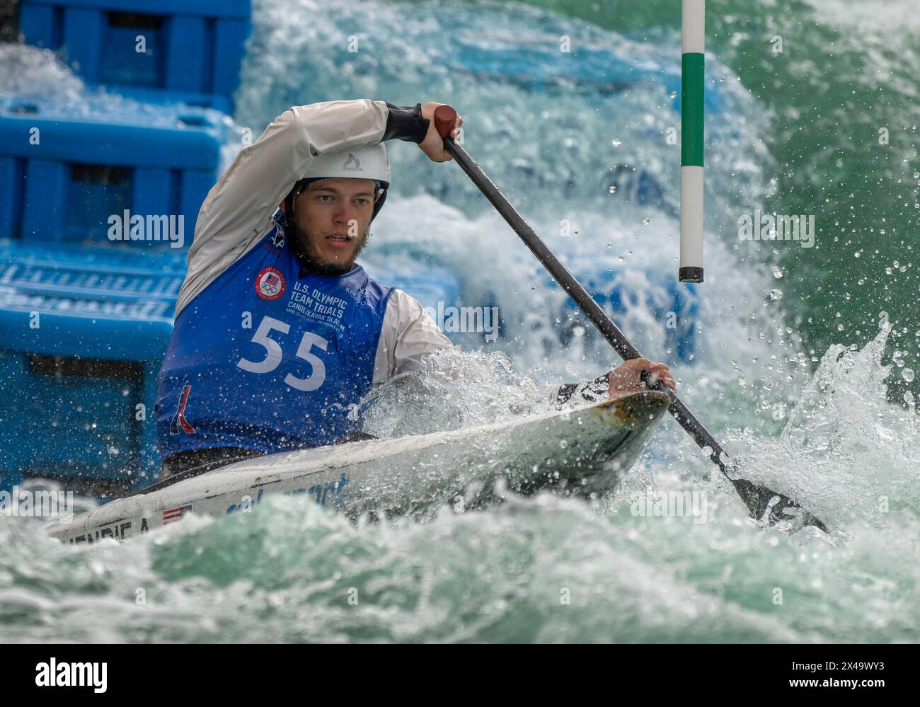 April 26, 2024: Alden Henrie (55) during US Olympic Mens Canoe Team ...