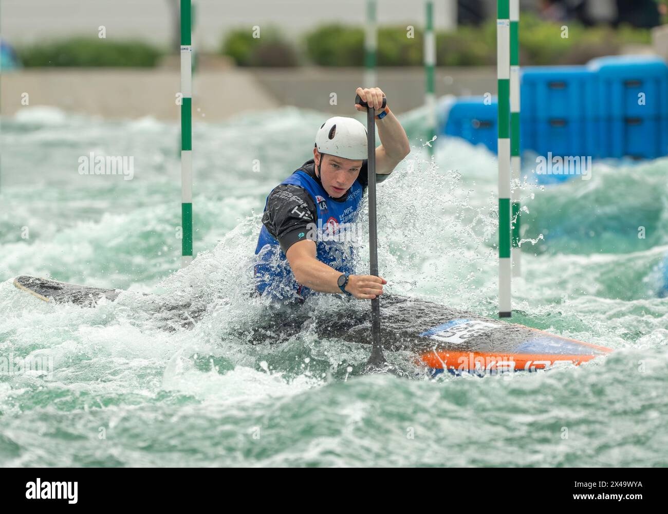 April 26, 2024: Nathaniel Francis (53) during US Olympic Mens Canoe ...