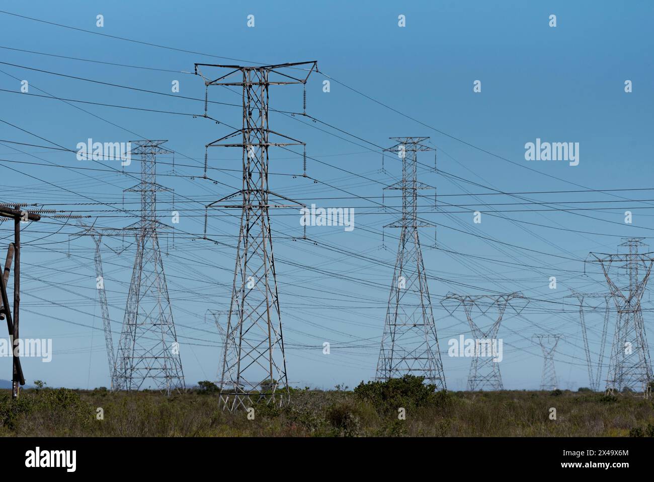 Hopefield, Western Cape, South Africa. 16. 04. 2024. Electrical power ...