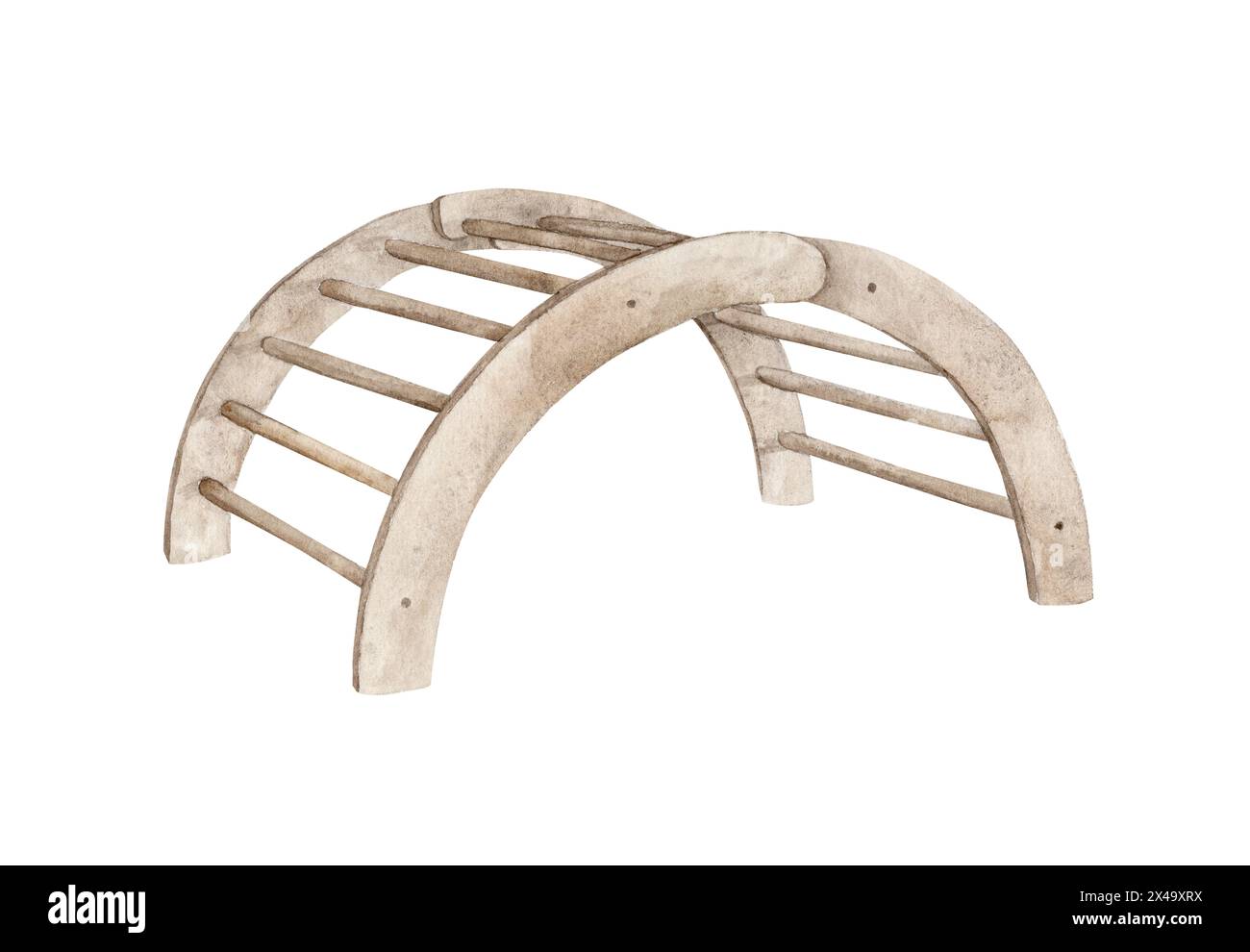 Children's climbing arch for small children, made of wood, brown ...
