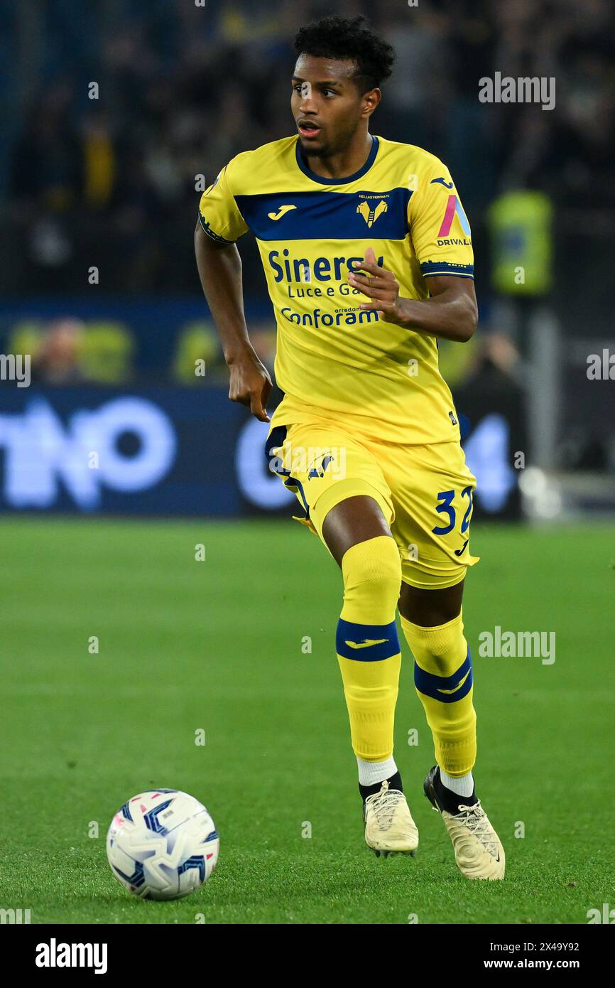 Juan David Cabal of Hellas Verona in action during the Serie A football ...