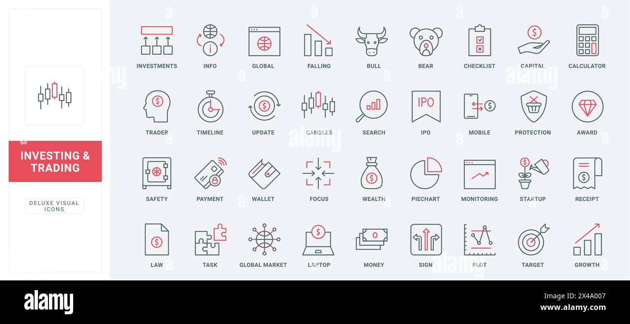 Bank investment, stock exchange trade, finance profit risk and ...