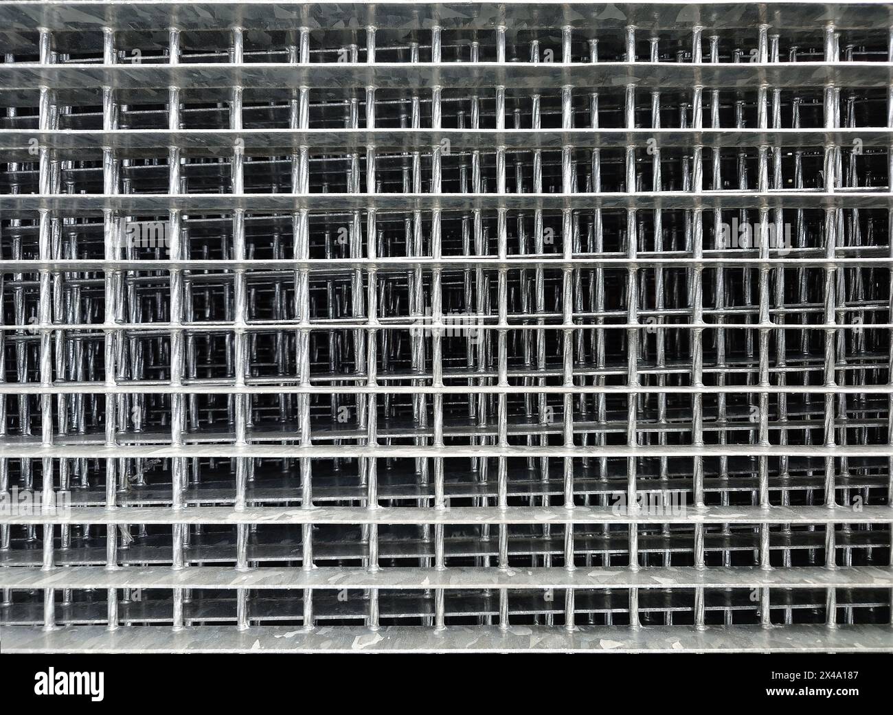 Durable metal grille. Fencing or decking material. Gray industrial ...