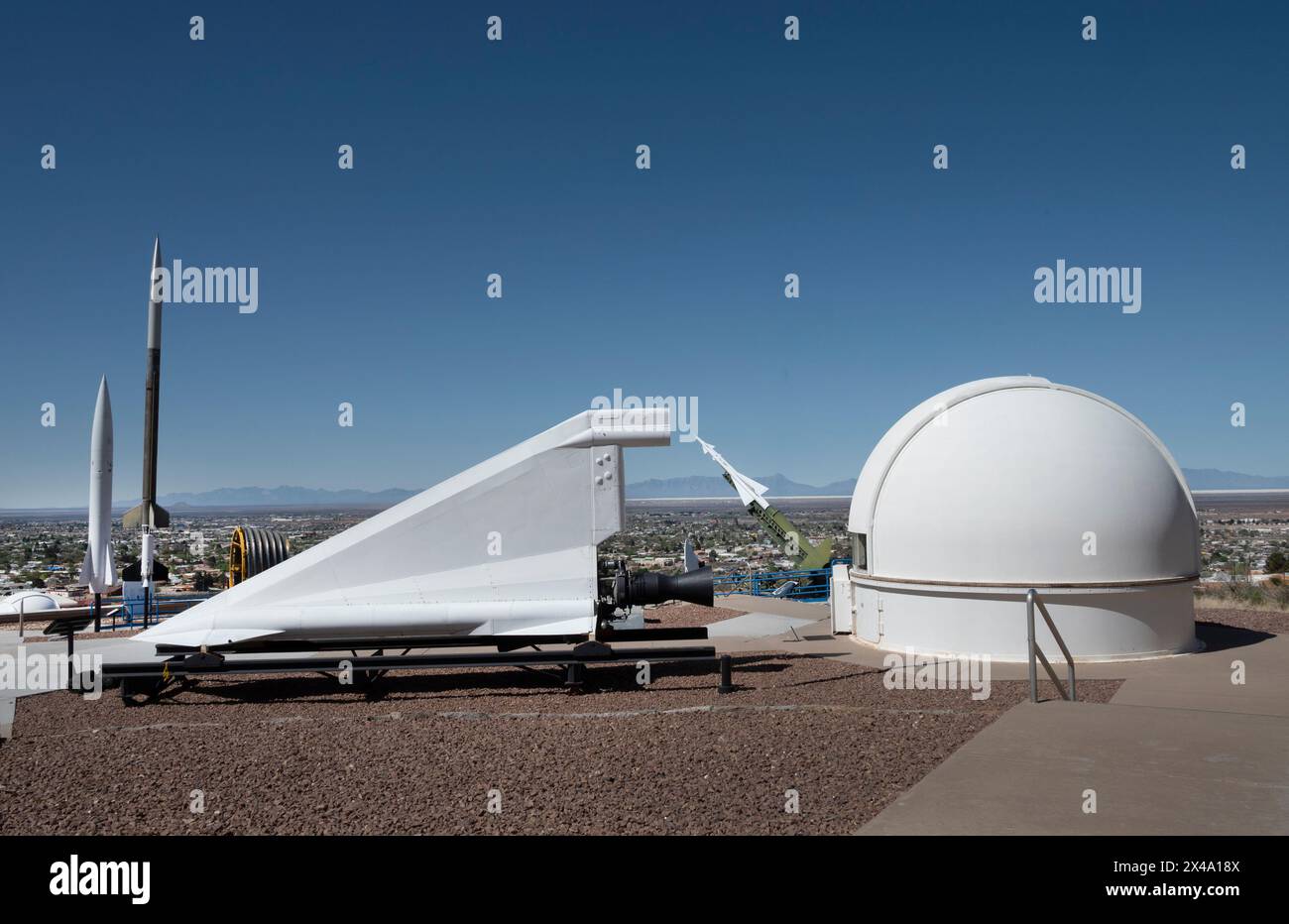 Collection of rockets and radars at the Museum of Space History in ...