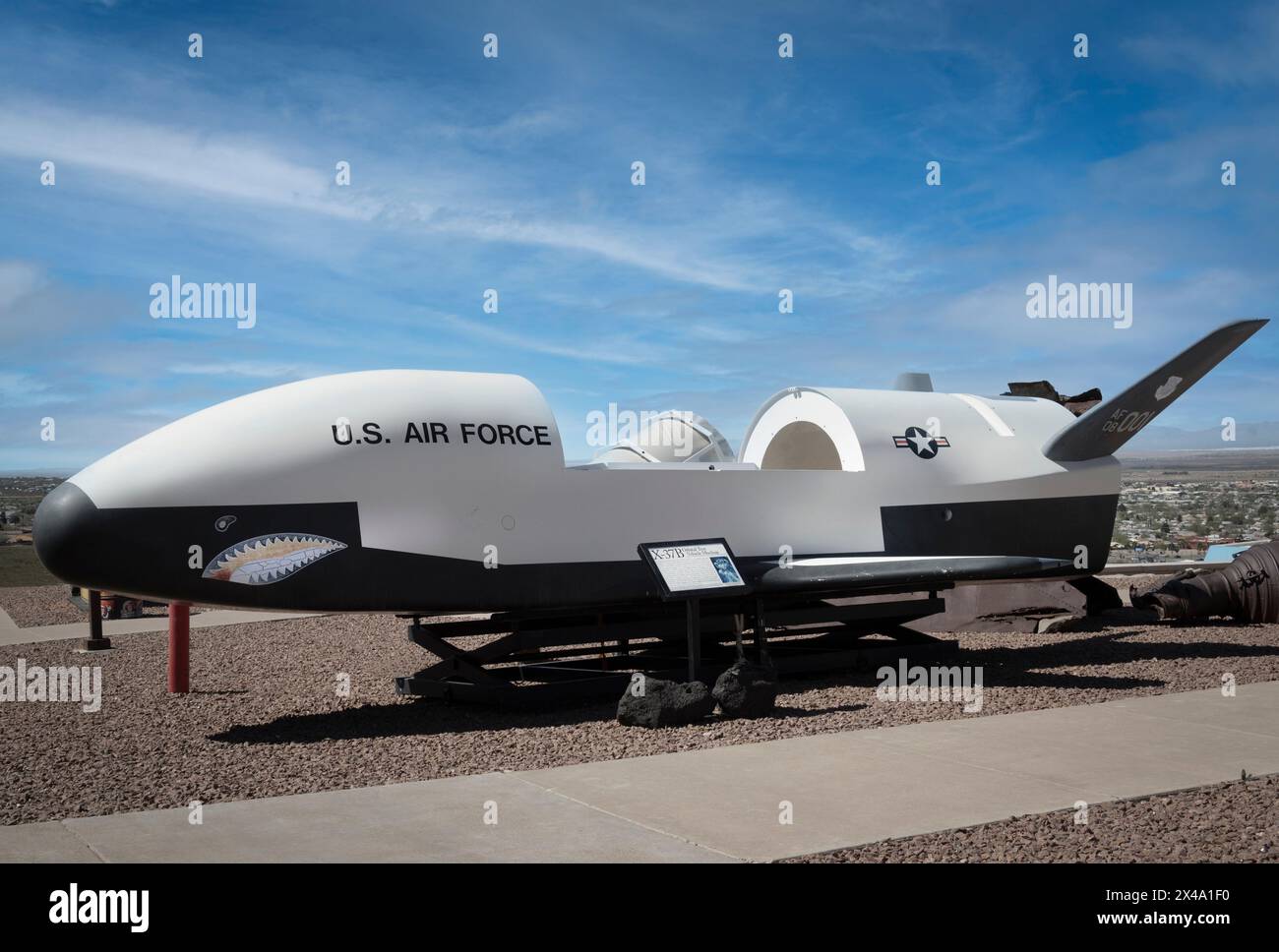 A U.S. Air Force drone, the X-37B Orbital Test Vehicle Mockup at the ...