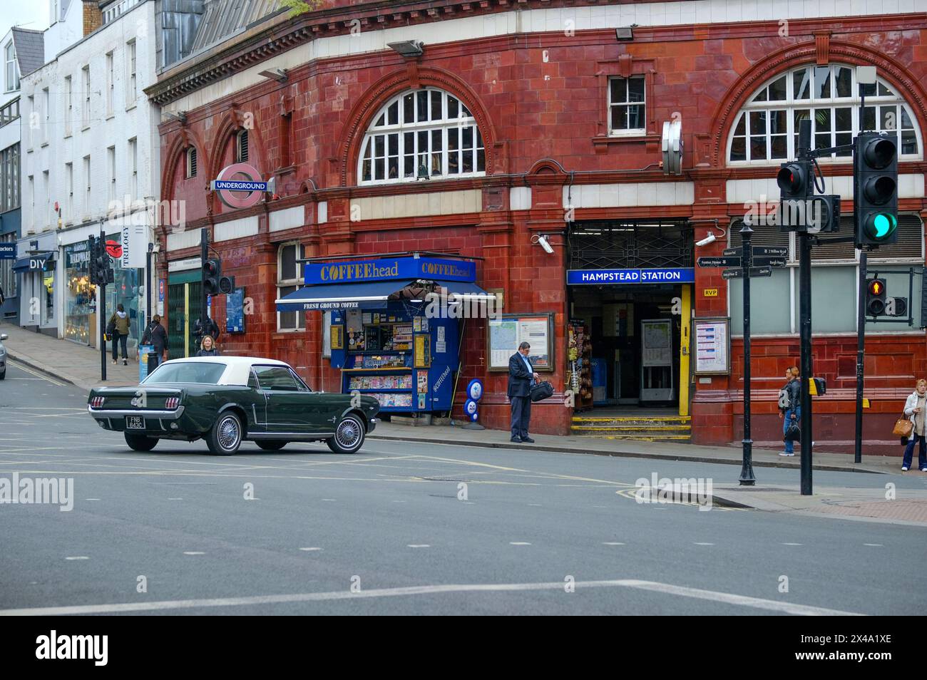 LONDON- APRIL 22, 2024: Hampstead Station on the high street- an ...