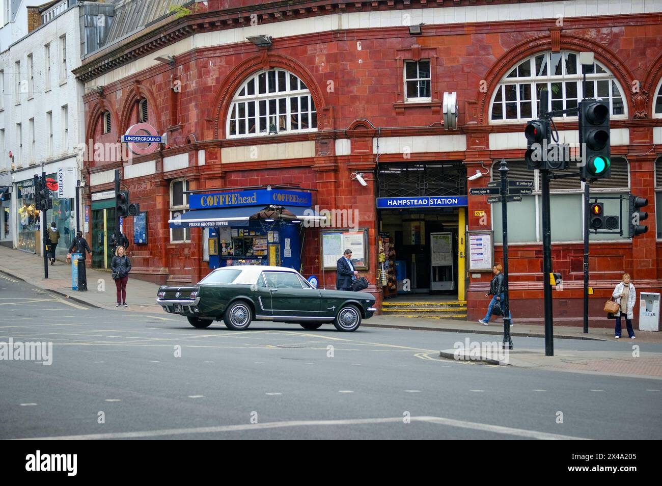 LONDON- APRIL 22, 2024: Hampstead Station on the high street- an ...