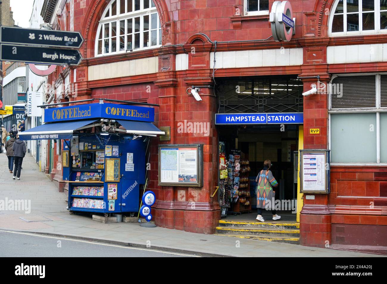 LONDON- APRIL 22, 2024: Hampstead Station on the high street- an ...