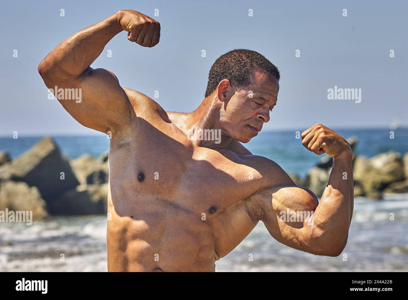 Venice, California, USA. 6th Sep, 2005. Bill Grant at Muscle Beach ...