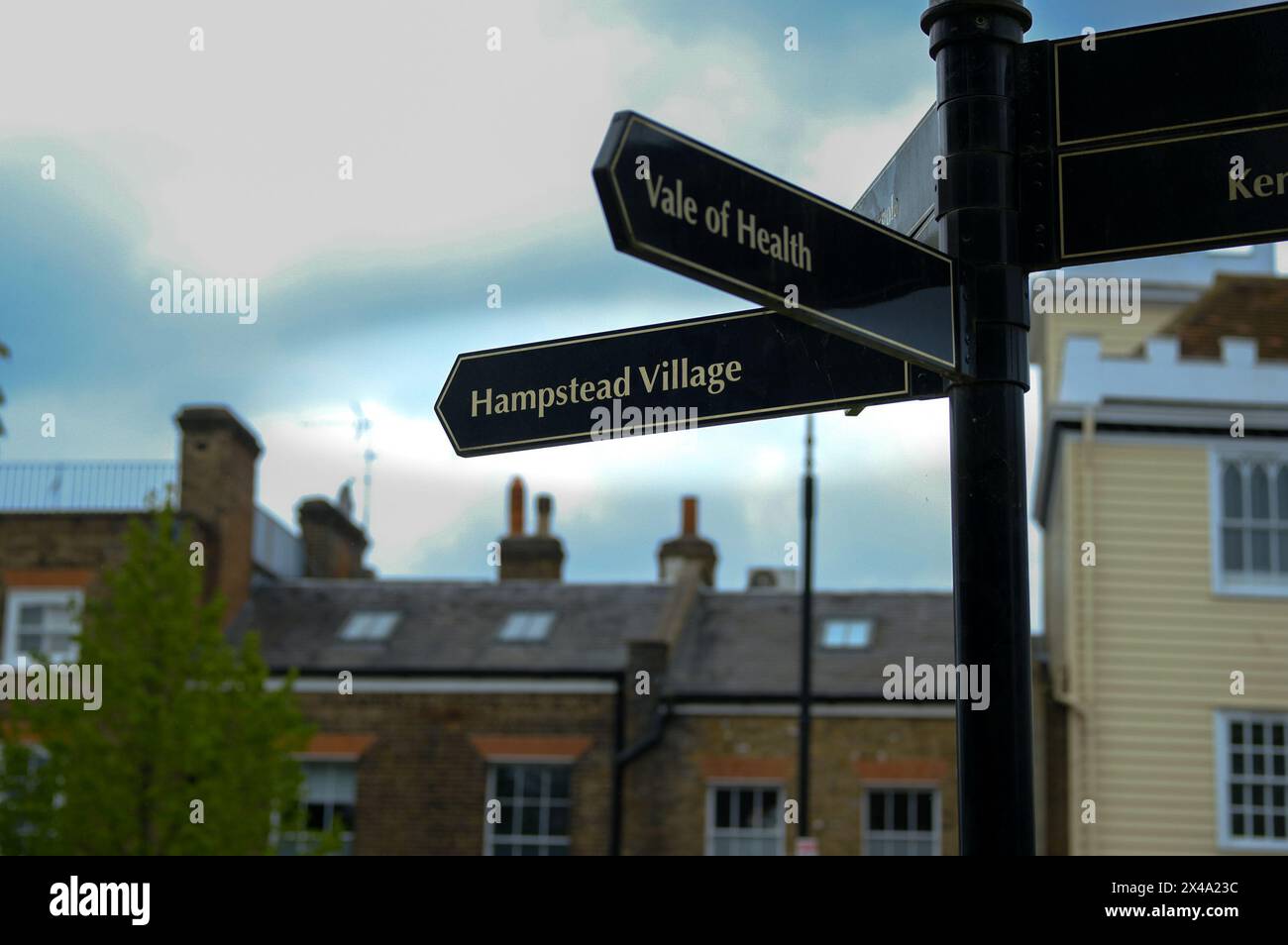 LONDON- APRIL 22, 2024: Directional signs in Hampstead for Hampstead ...