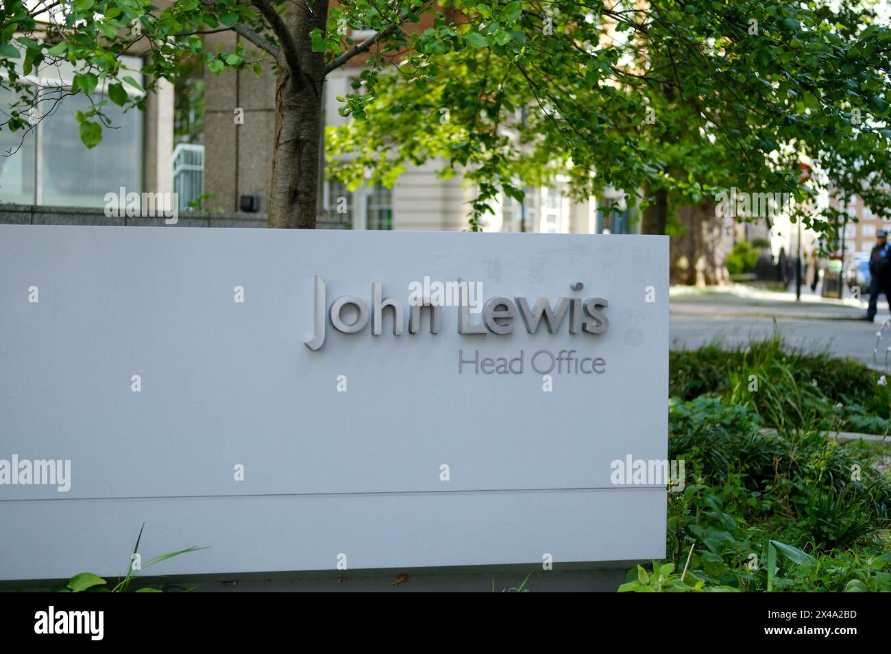 LONDON- APRIL 29, 2024: John Lewis Head Office sign on Victoria Street ...