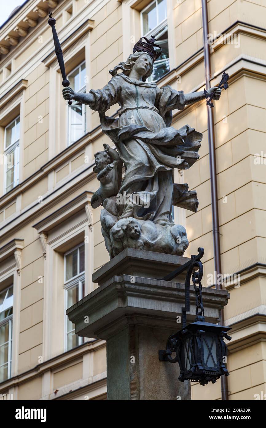 Statue in the Market Square in Krakow Poland Stock Photo - Alamy