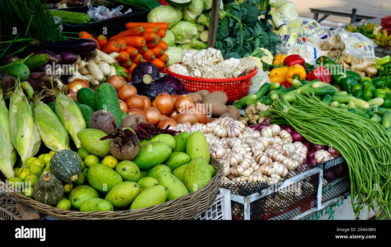 fresh vegetables from a market in siem reap in cambodia Stock Photo - Alamy