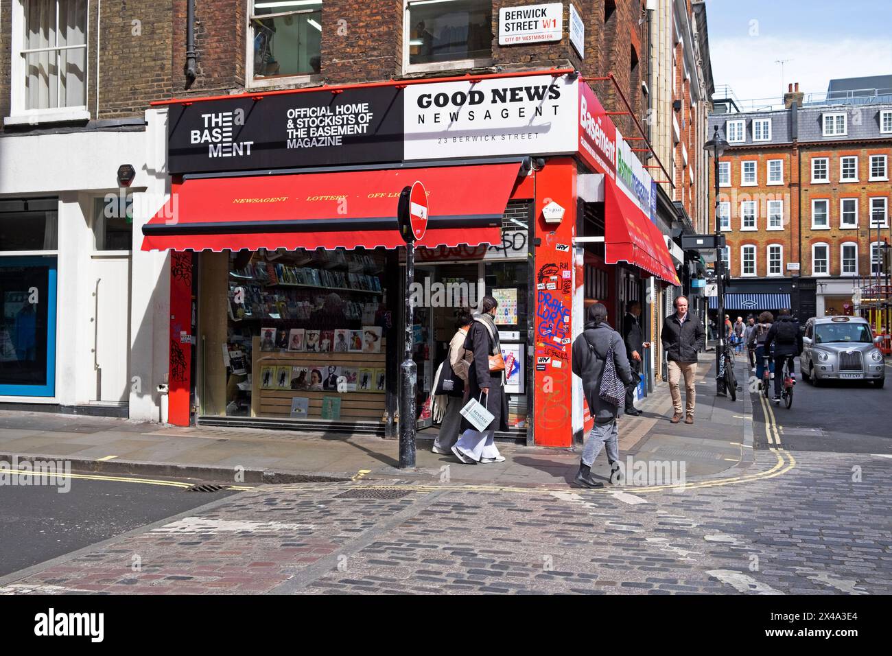 Exterior outside view of Good News newsagent newpaper seller shop on ...