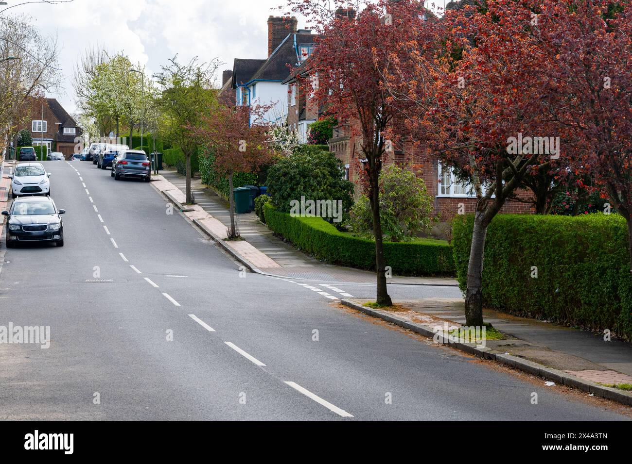 Transportation in London city, driving and street parking, roads, road ...
